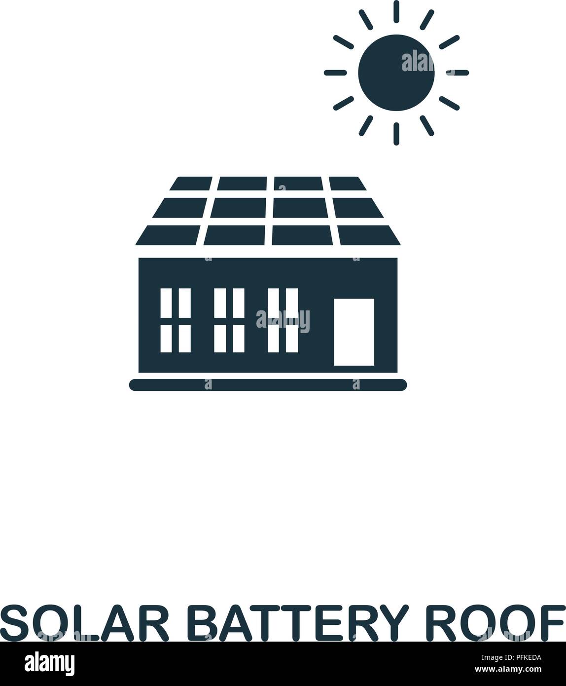 Solar Battery Roof creative icon. Simple element illustration. Solar ...