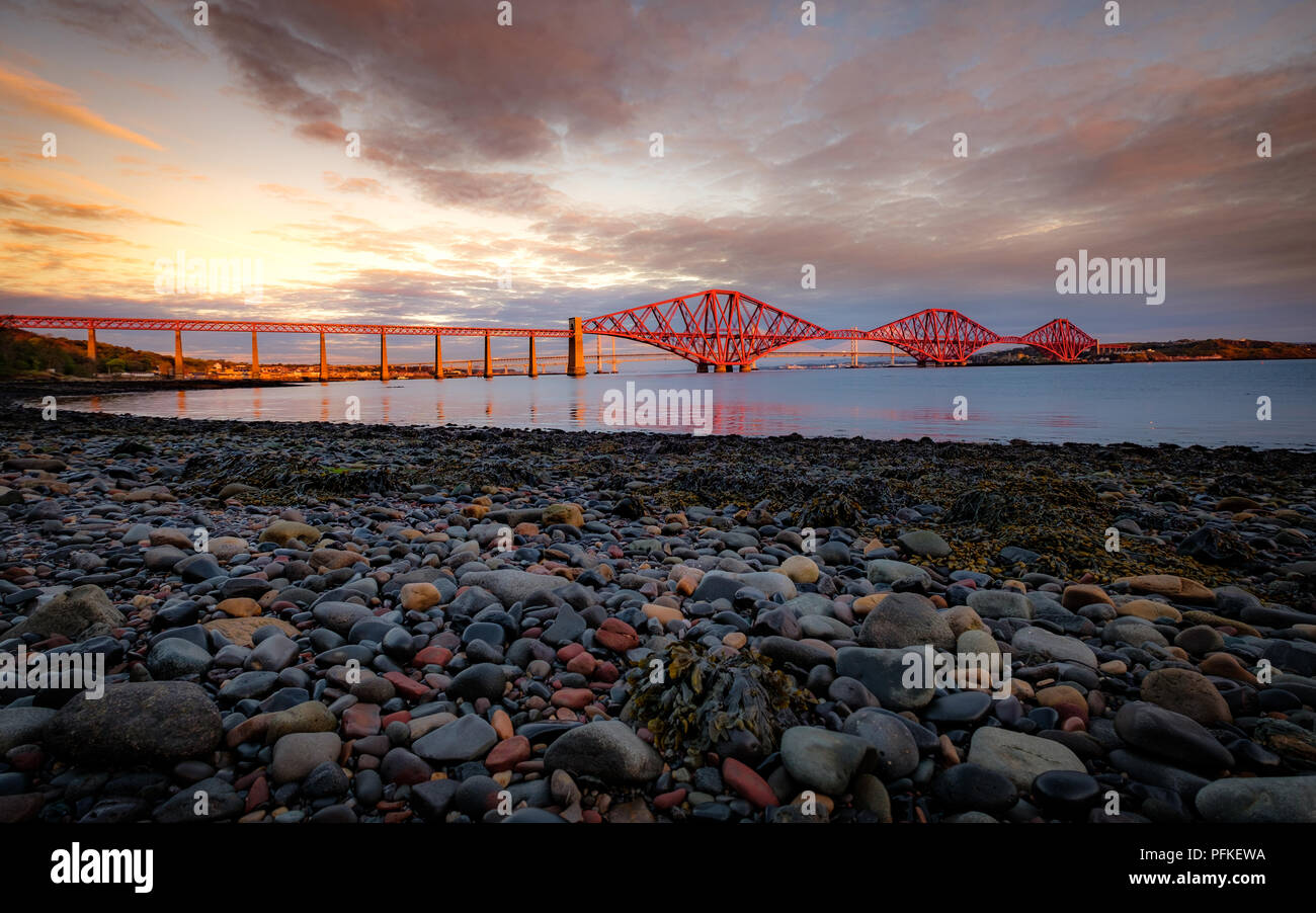 Forth rail bridge sunset hi-res stock photography and images - Alamy