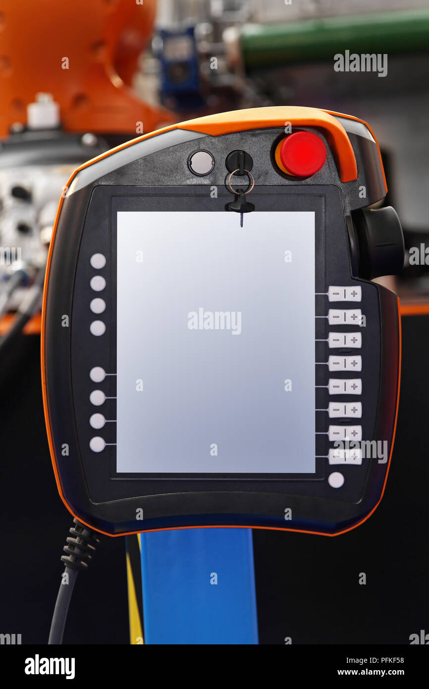 Tablet style panel for machine control Stock Photo - Alamy