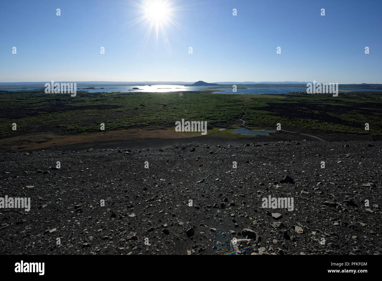 Hverfjall volcanic crater near lake Myvatn in Iceland, one of the ...