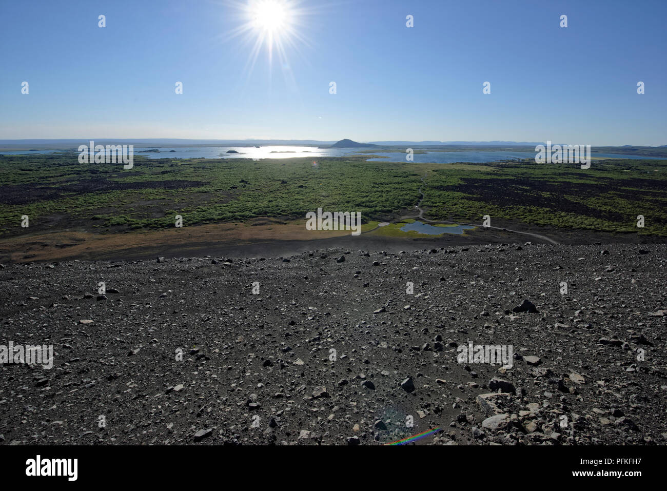 Hverfjall volcanic crater near lake Myvatn in Iceland, one of the ...