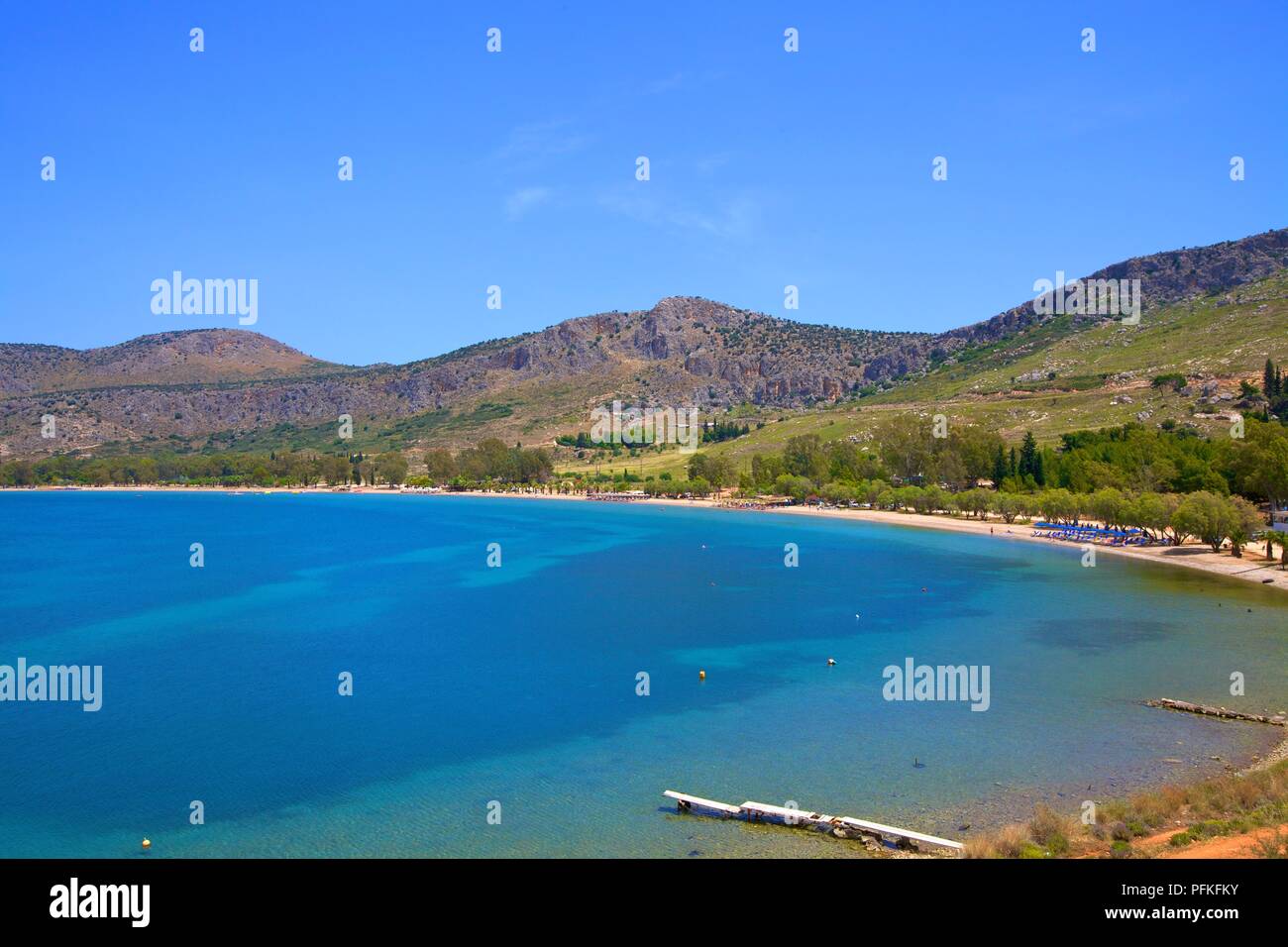 Karathona Beach, Nafplio, Argolis, The Peloponnese, Greece, Southern ...