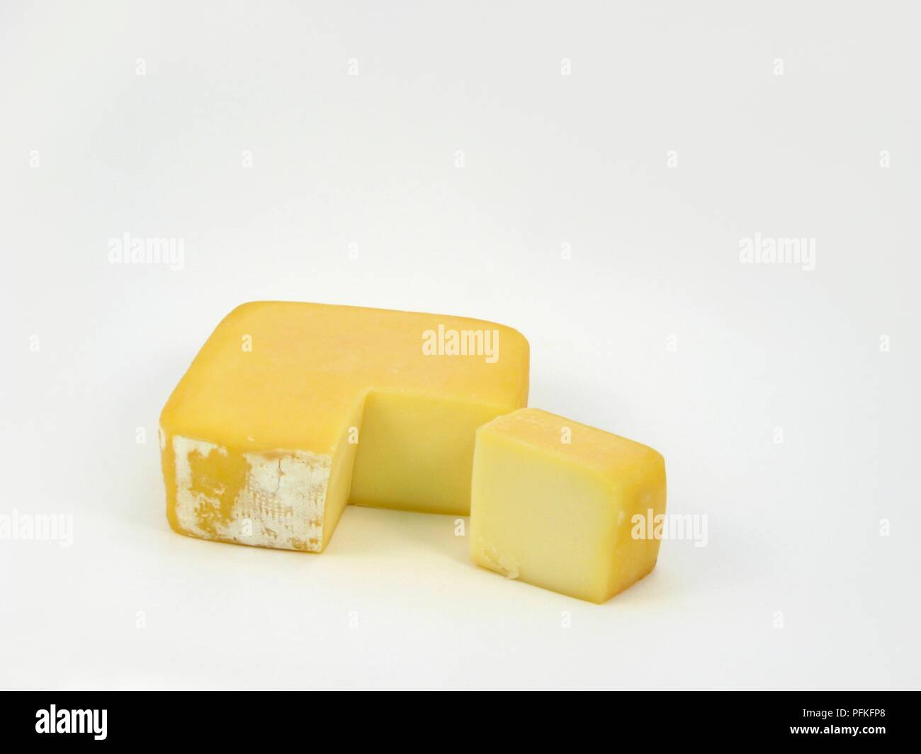 Sliced square of Canadian Le Delice des Appalaches cow's milk cheese ...