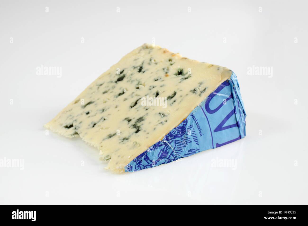 French Bleu d'Auvergne AOC cow's milk cheese Stock Photo - Alamy