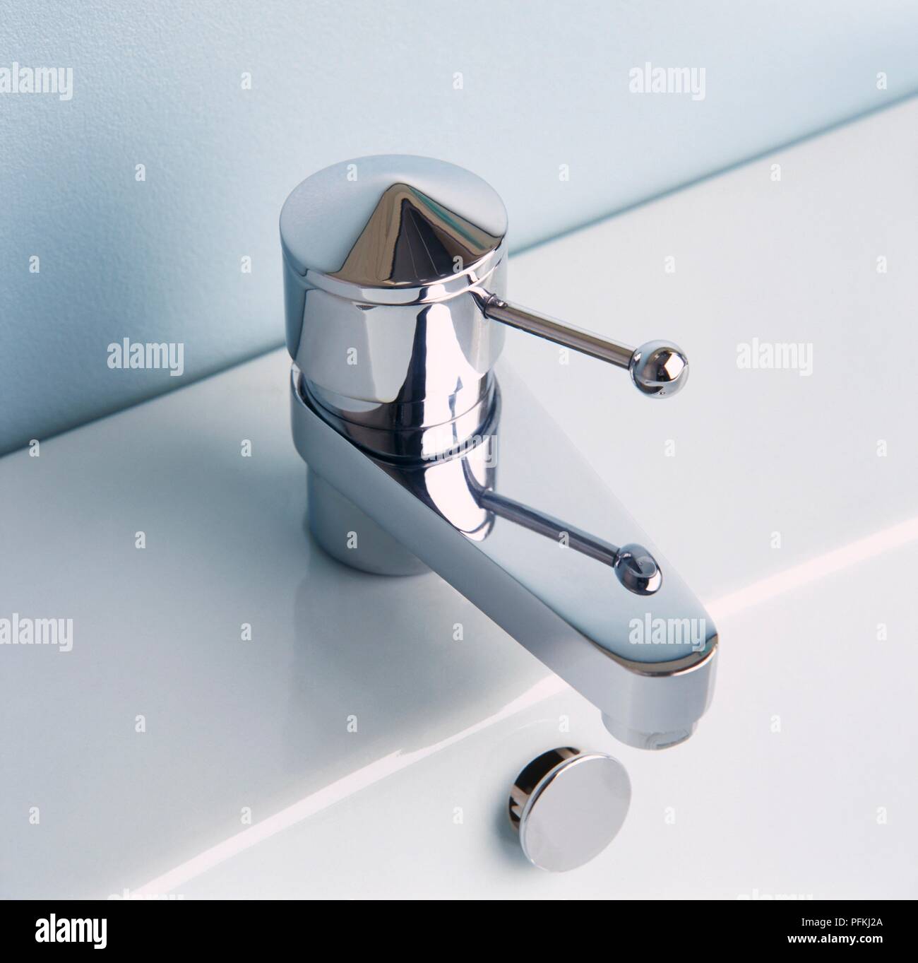 Bathroom sink tap, close-up Stock Photo - Alamy