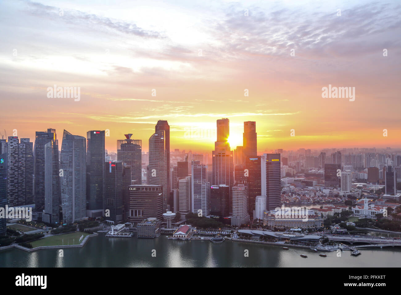 Sunset View from Marina Bay Sands Stock Photo - Alamy