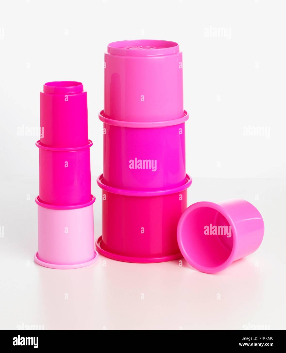 Cups stacked pink hi-res stock photography and images - Alamy