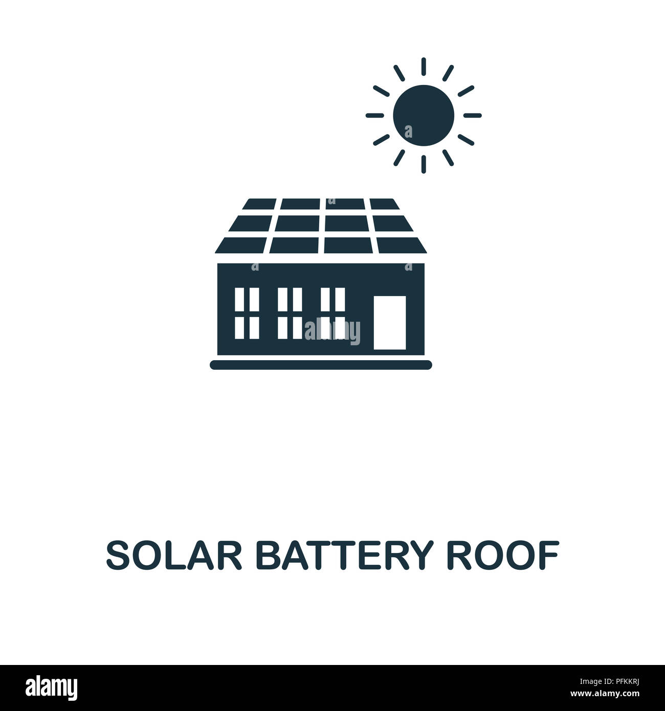 Solar Battery Roof creative icon. Simple element illustration. Solar ...