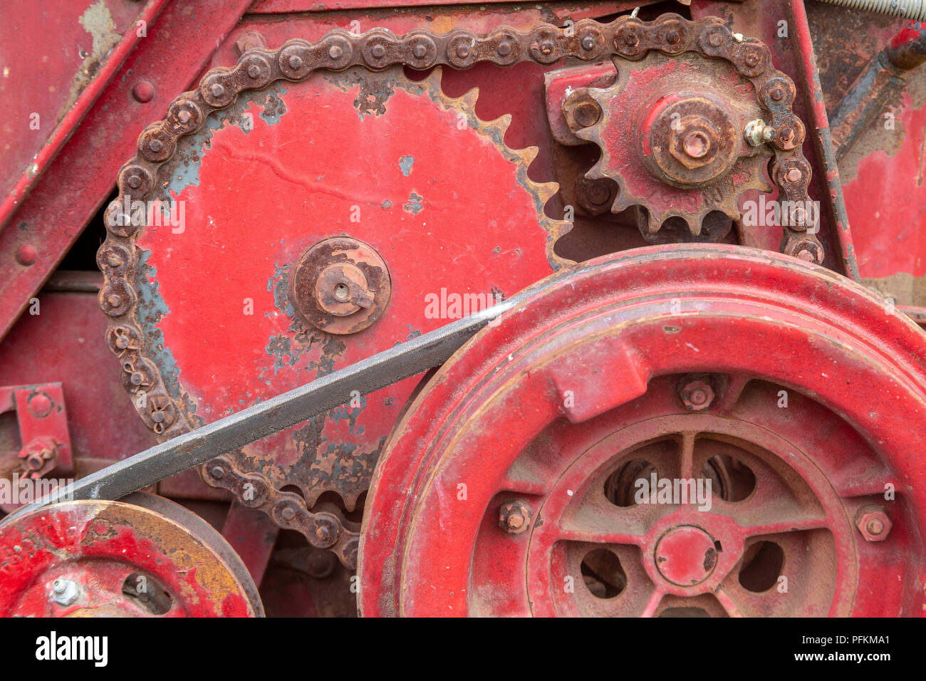Tractor gears and belts Stock Photo - Alamy