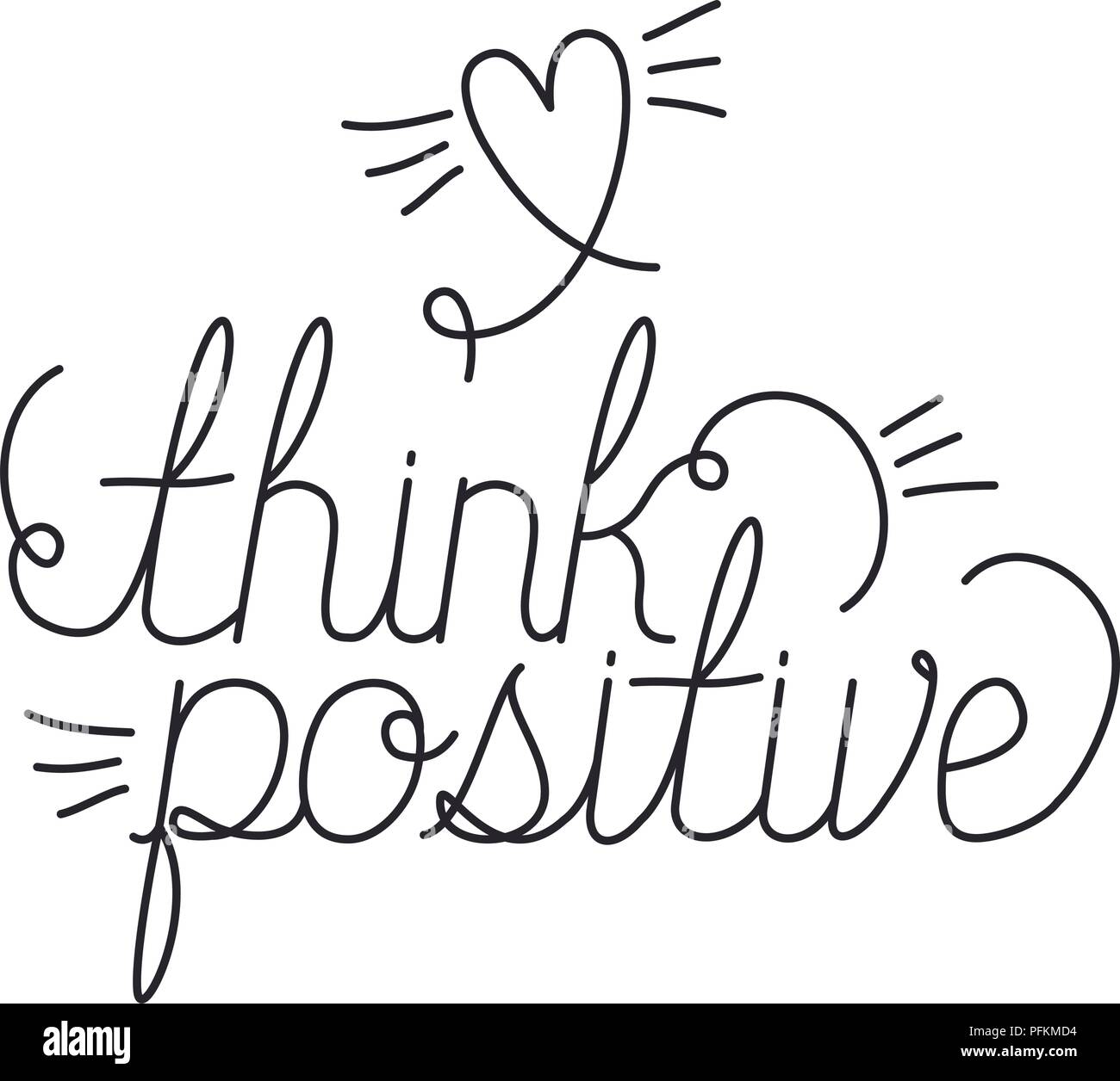 positive message with hand made font Stock Vector Image & Art - Alamy
