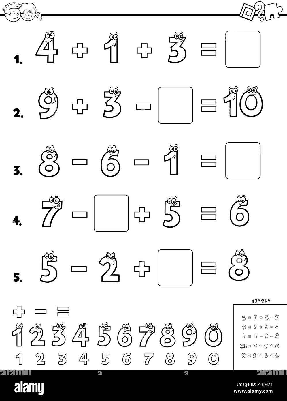 Addition And Subtraction Clipart Black And White