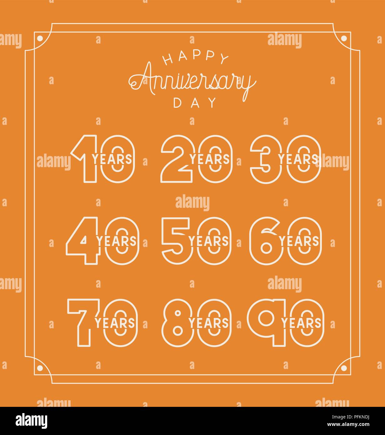 happy Anniversary card with decades Stock Vector Image & Art - Alamy