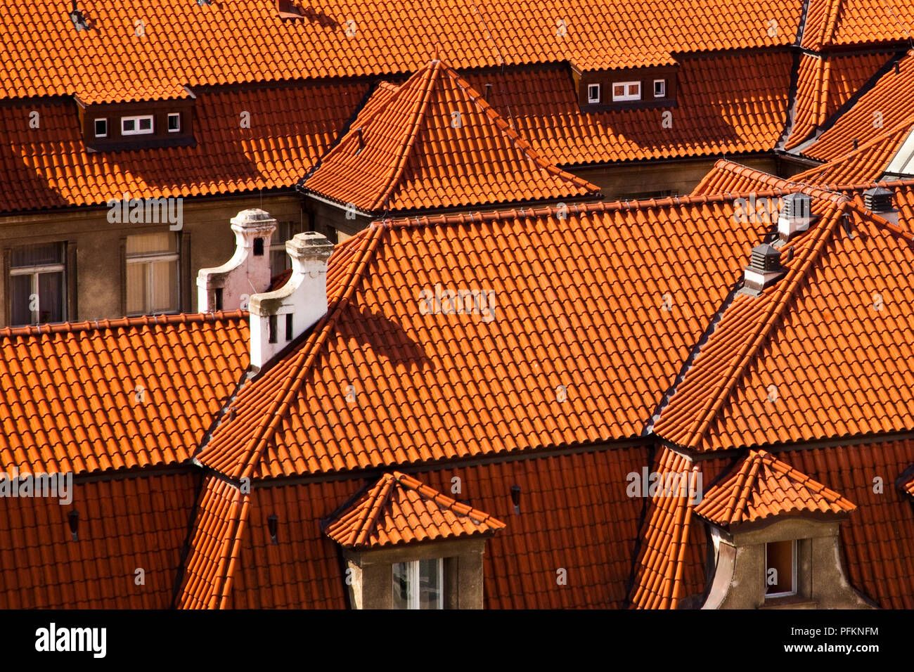 The famous red rooftops of Prague, Czechia, Europe Stock Photo - Alamy