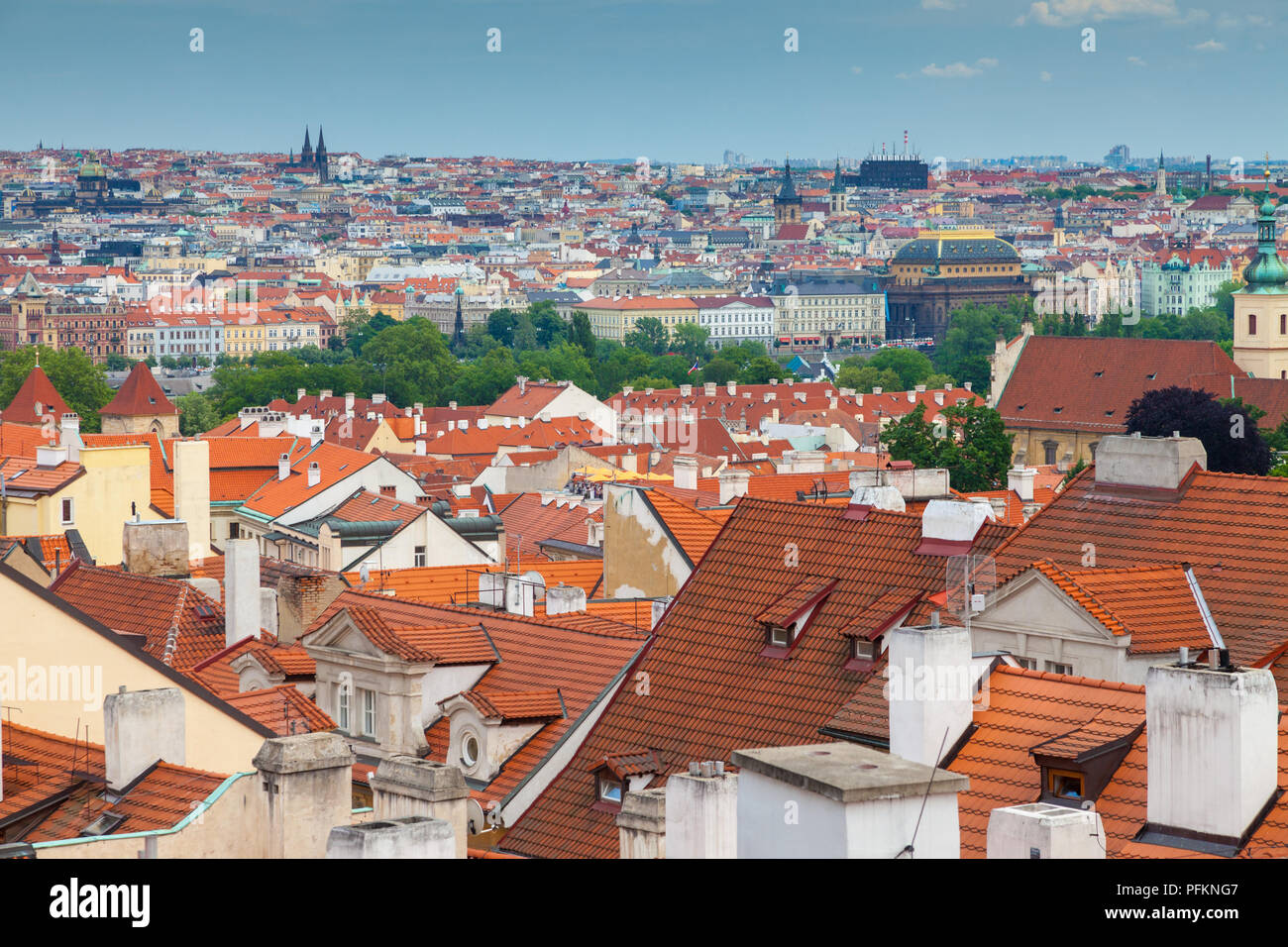 The famous red rooftops of Prague, Czechia, Europe Stock Photo - Alamy