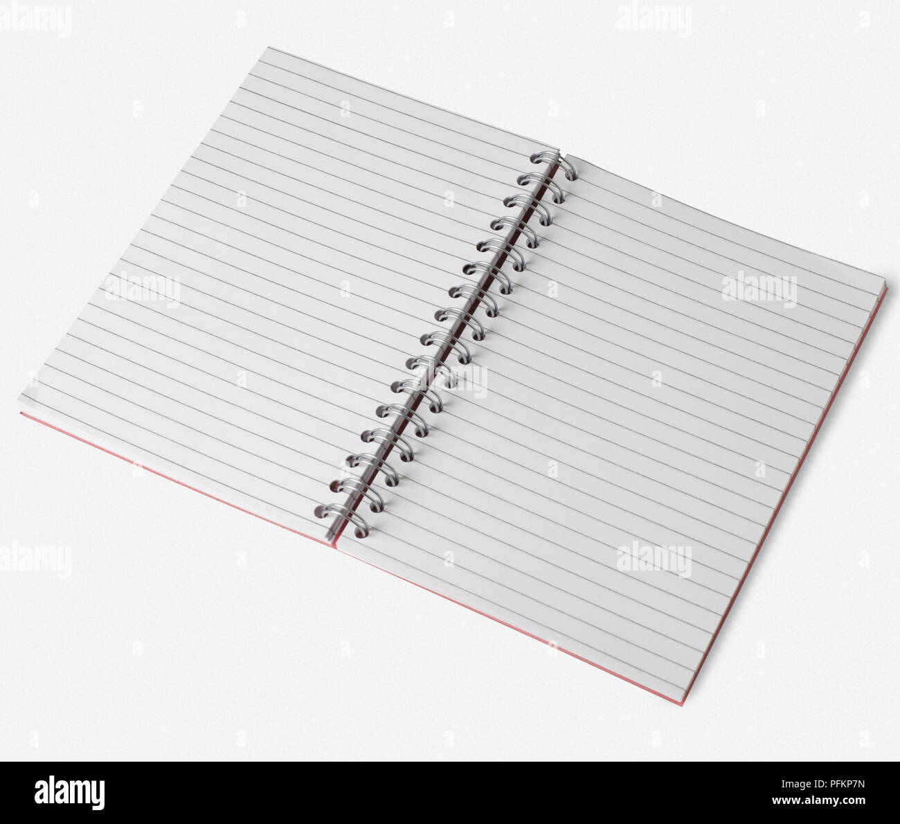 Lined paper inside open notebook Stock Photo - Alamy