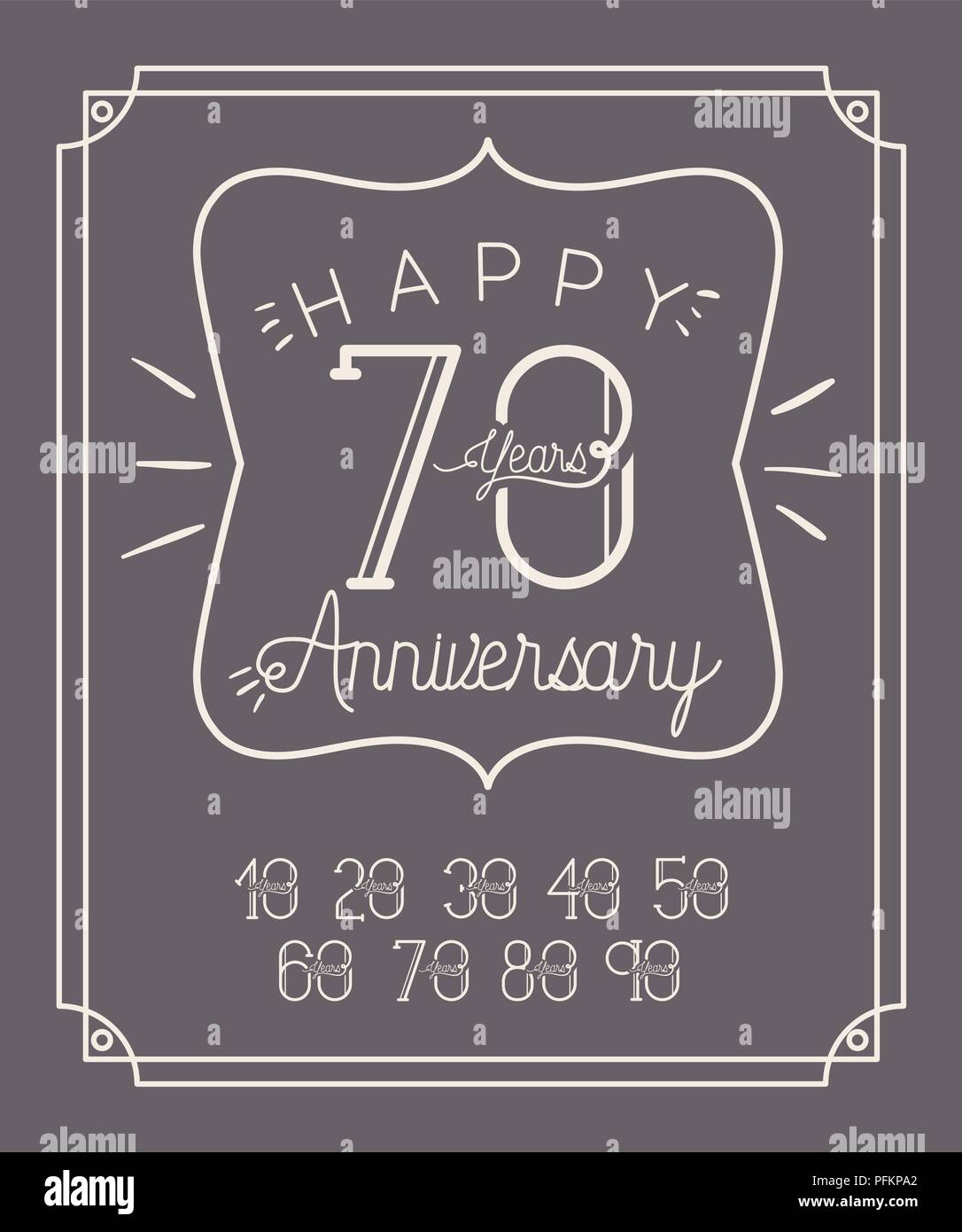 happy Anniversary card with decades Stock Vector Image & Art - Alamy