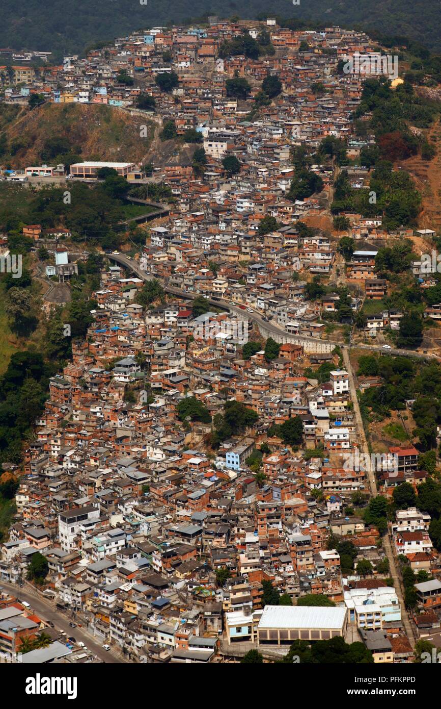 Brazil, Rio de Janeiro, view of favela from hill Stock Photo - Alamy