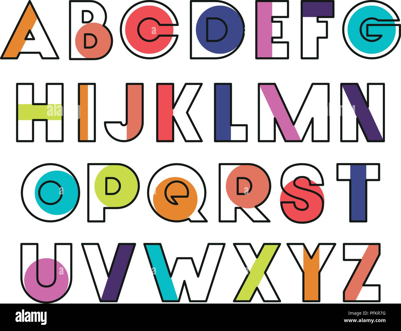 alphabet type font icons Stock Vector Image & Art - Alamy