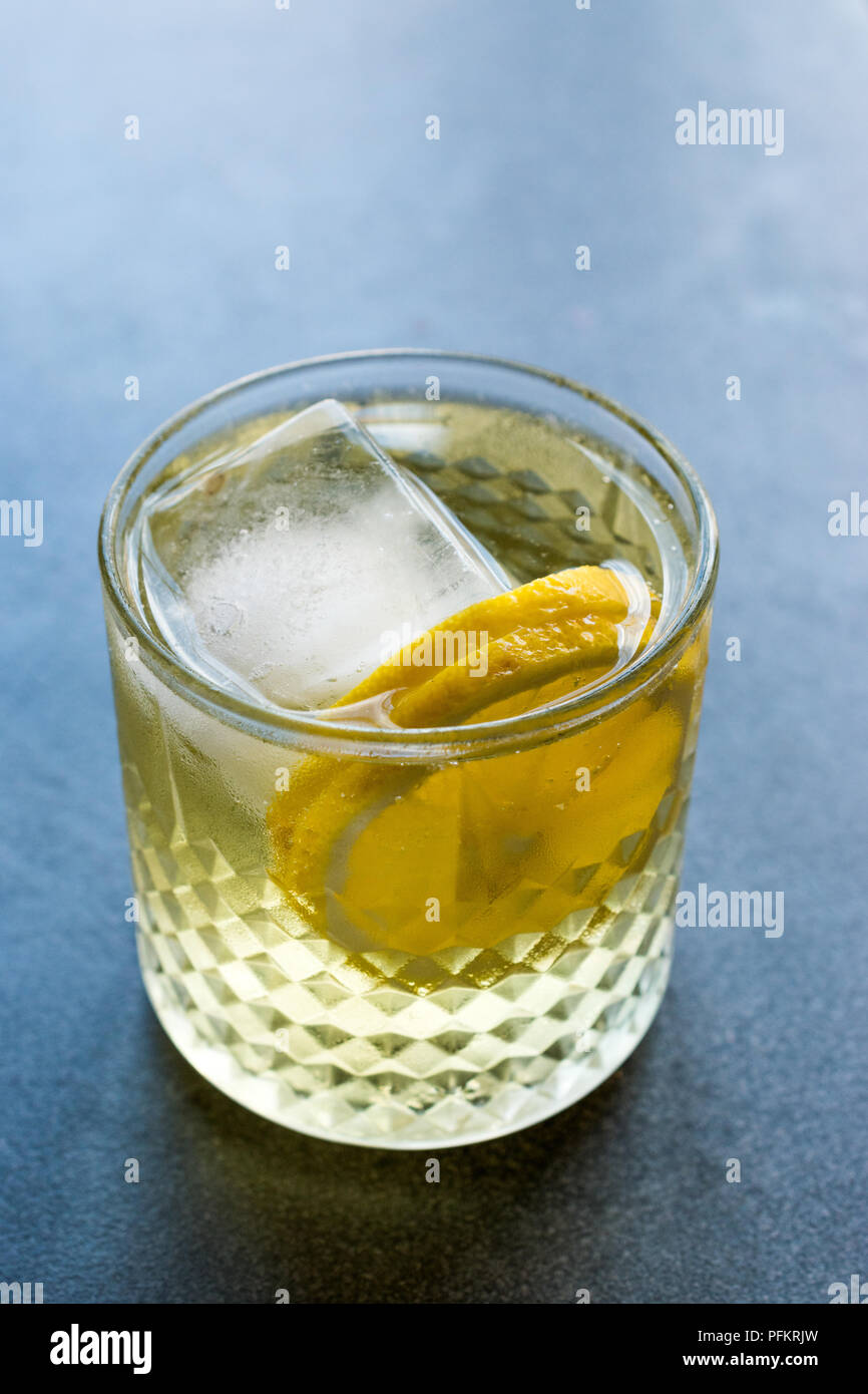 Irish Ale Cocktail with Ginger Beer, Lemon and Ice. Alcoholic Beverage ...