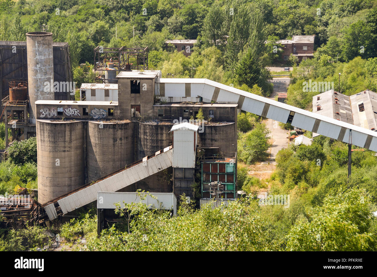 Derelict buildings on the site of the former Cwm colliery and coke ...