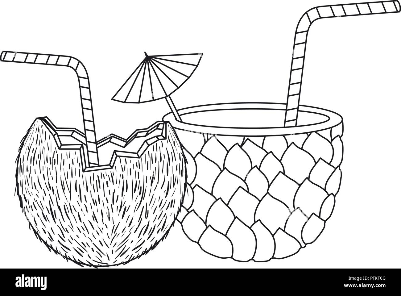 Coconut Juice Black and White Stock Photos & Images - Alamy