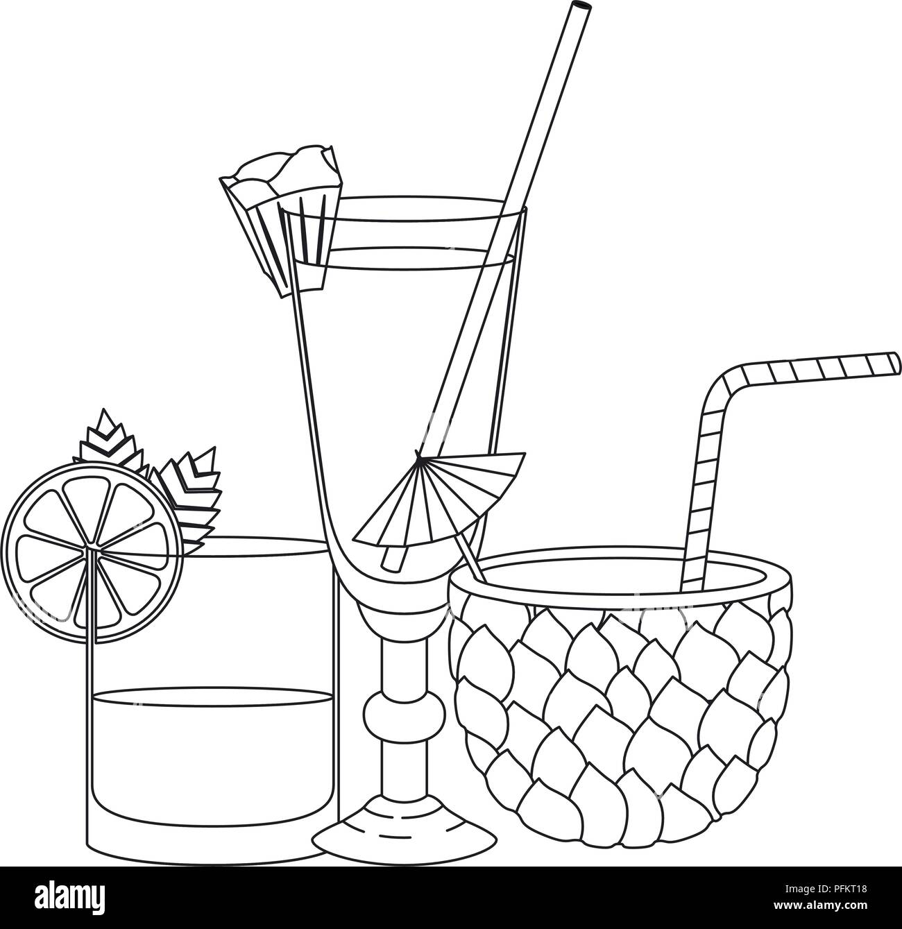 Pineapple cup juice isolated Stock Vector Images - Alamy