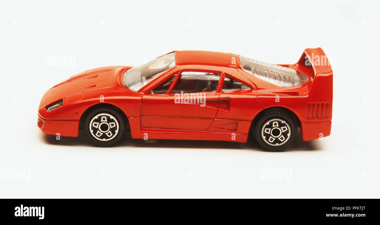Red toy sports car Stock Photo - Alamy