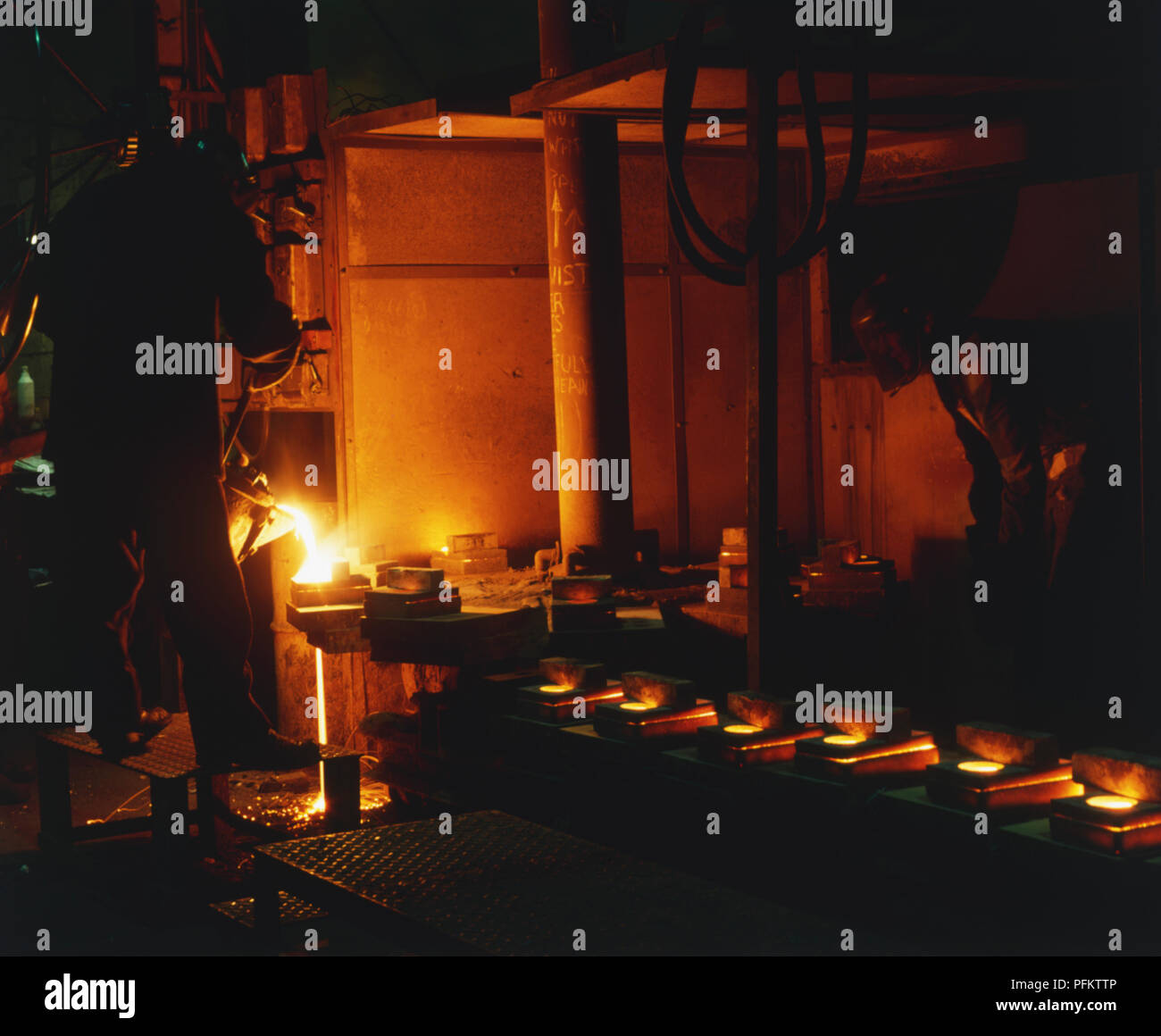 Steel being melted for conversion into magnets Stock Photo - Alamy