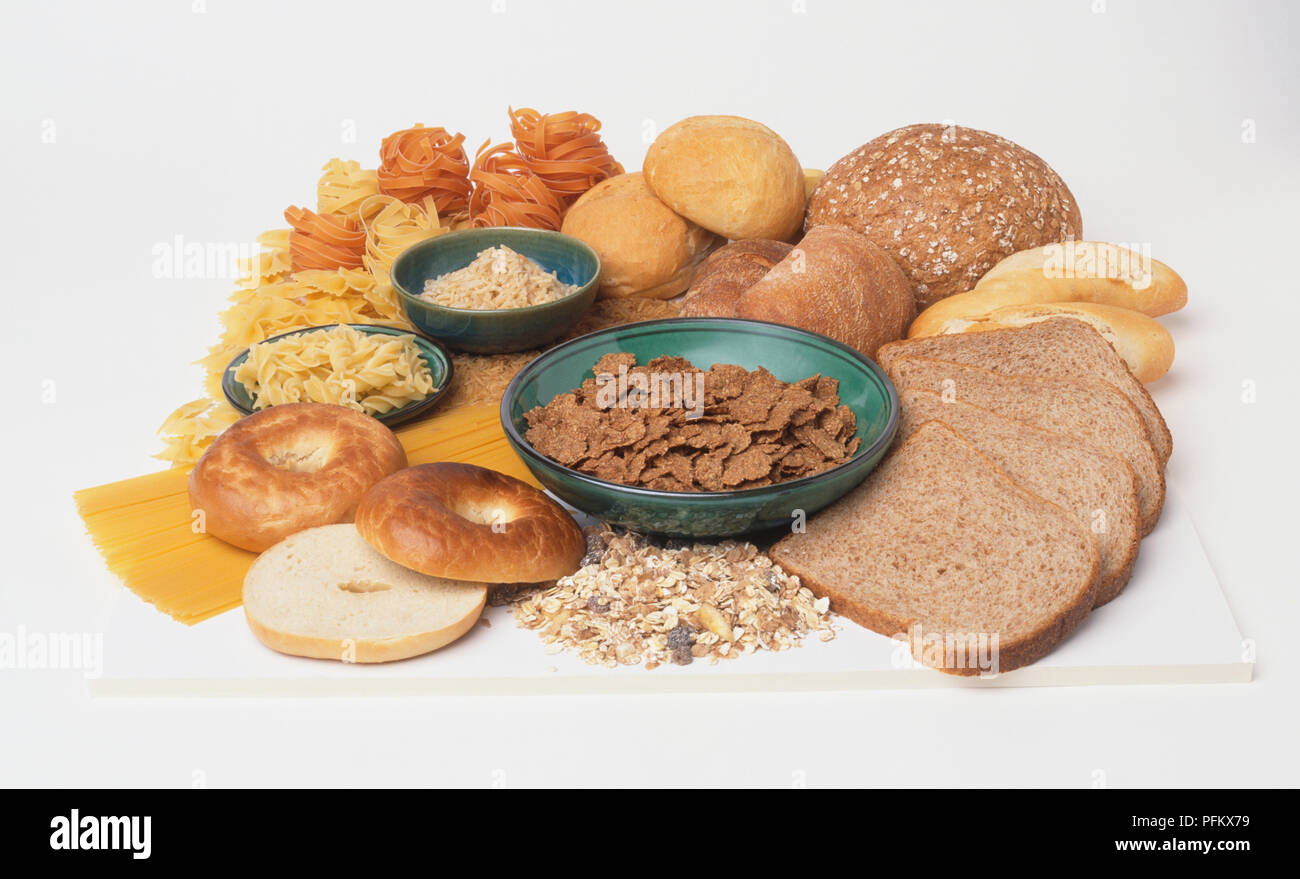 Carbohydrates pasta rice bread hi-res stock photography and images - Alamy