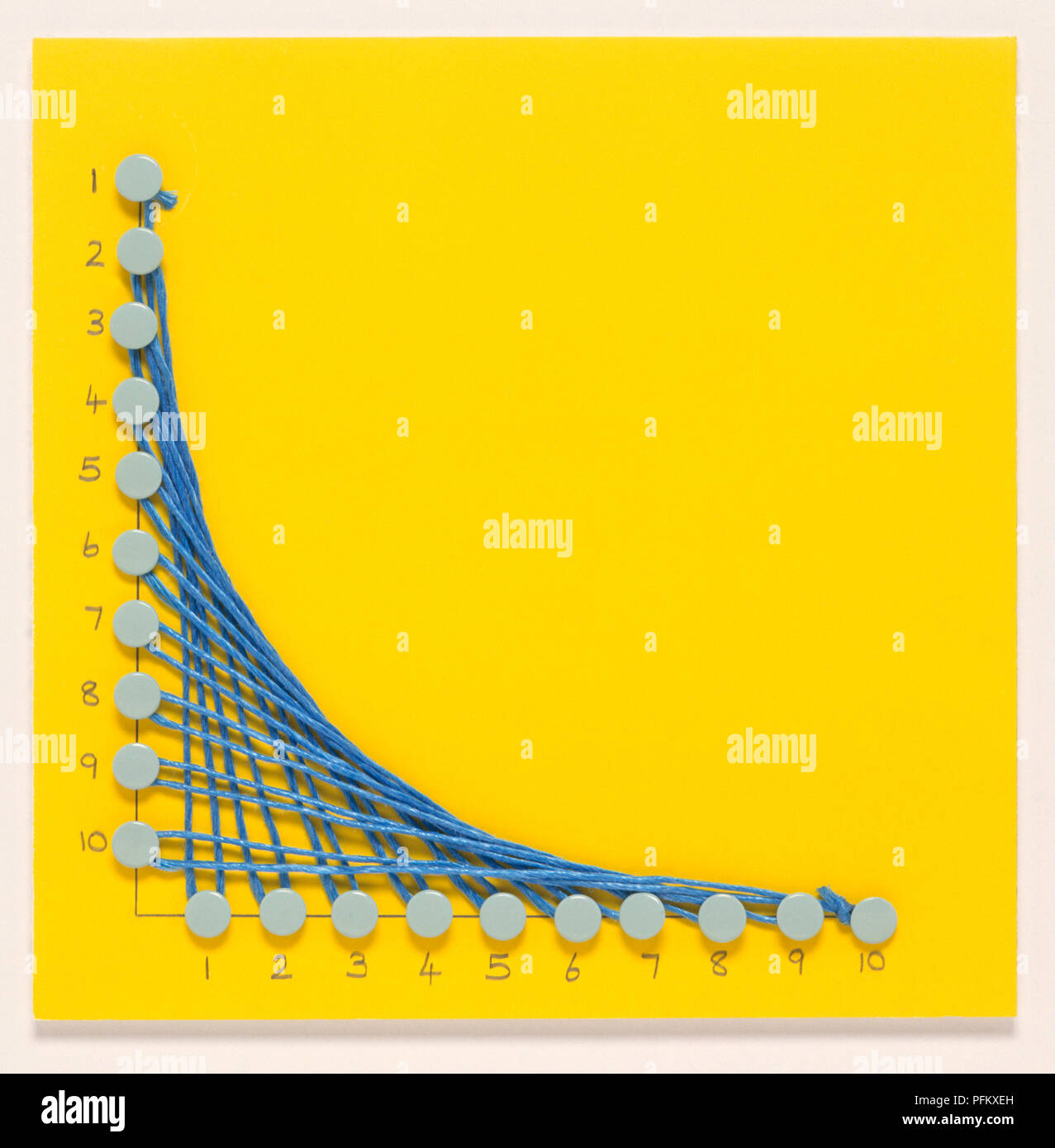 Straight lines on parabola running between axis tangent to the curve on ...