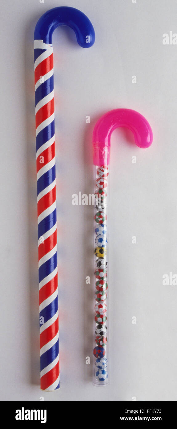 Plastic walking sticks filled with sweets Stock Photo - Alamy