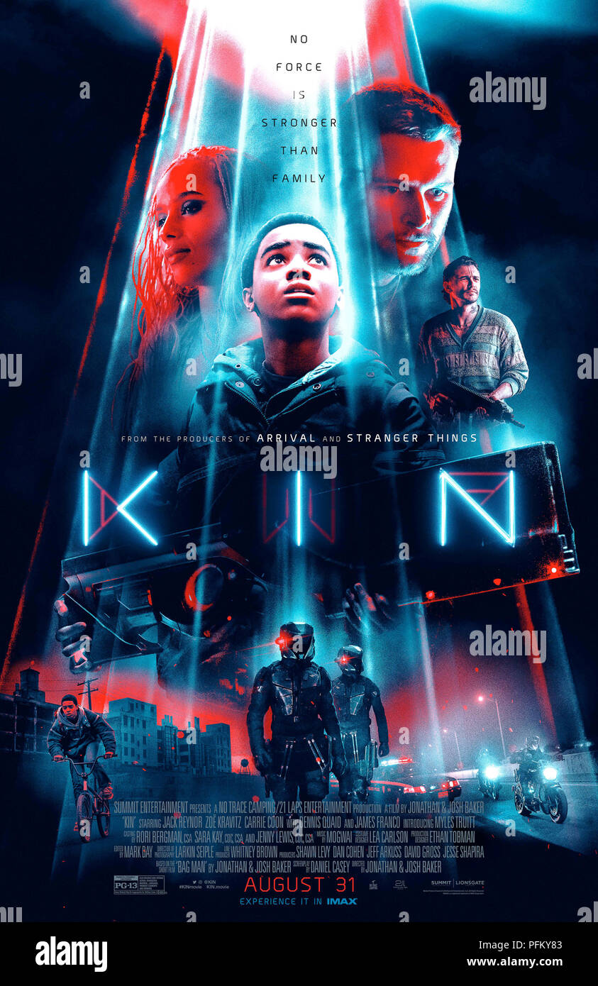 KIN, US poster, from left: Zoe Kravitz, Myles Truitt, Jack Reynor ...