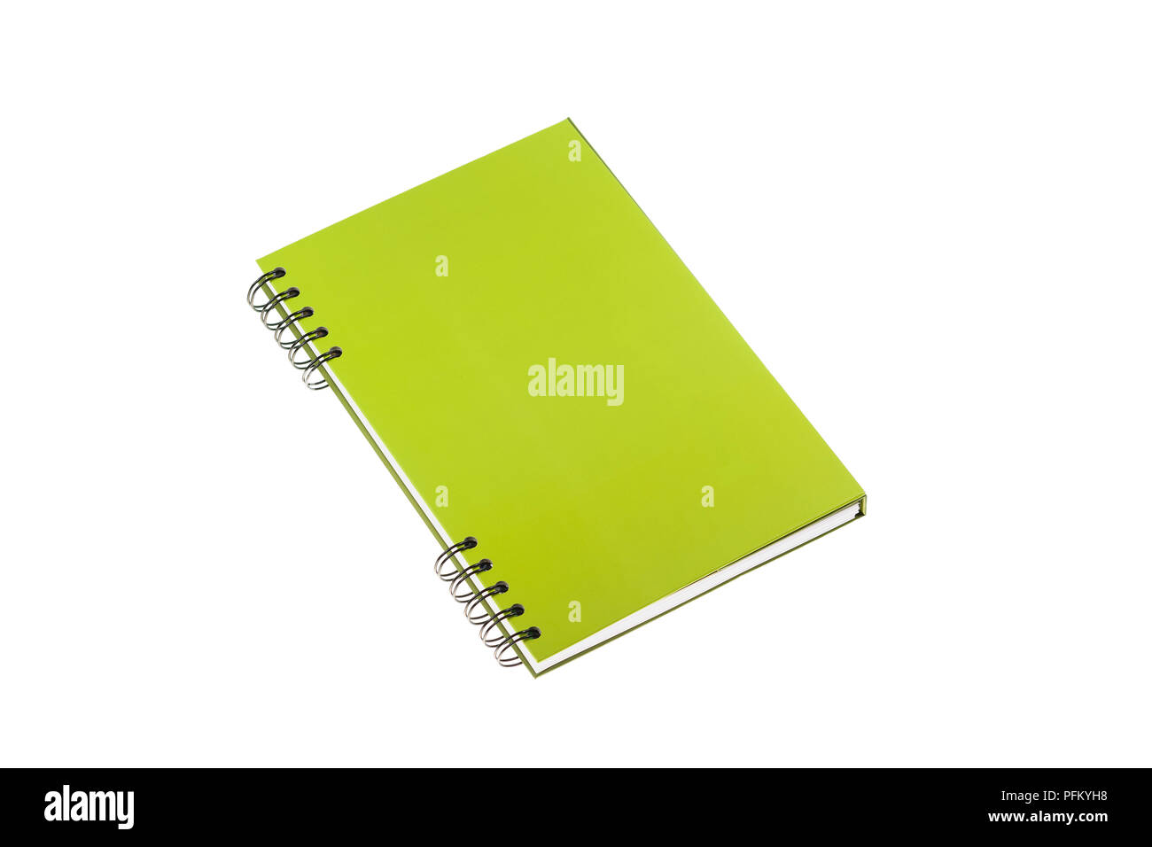 Green notebook isolated on white backround. Mockup Stock Photo - Alamy