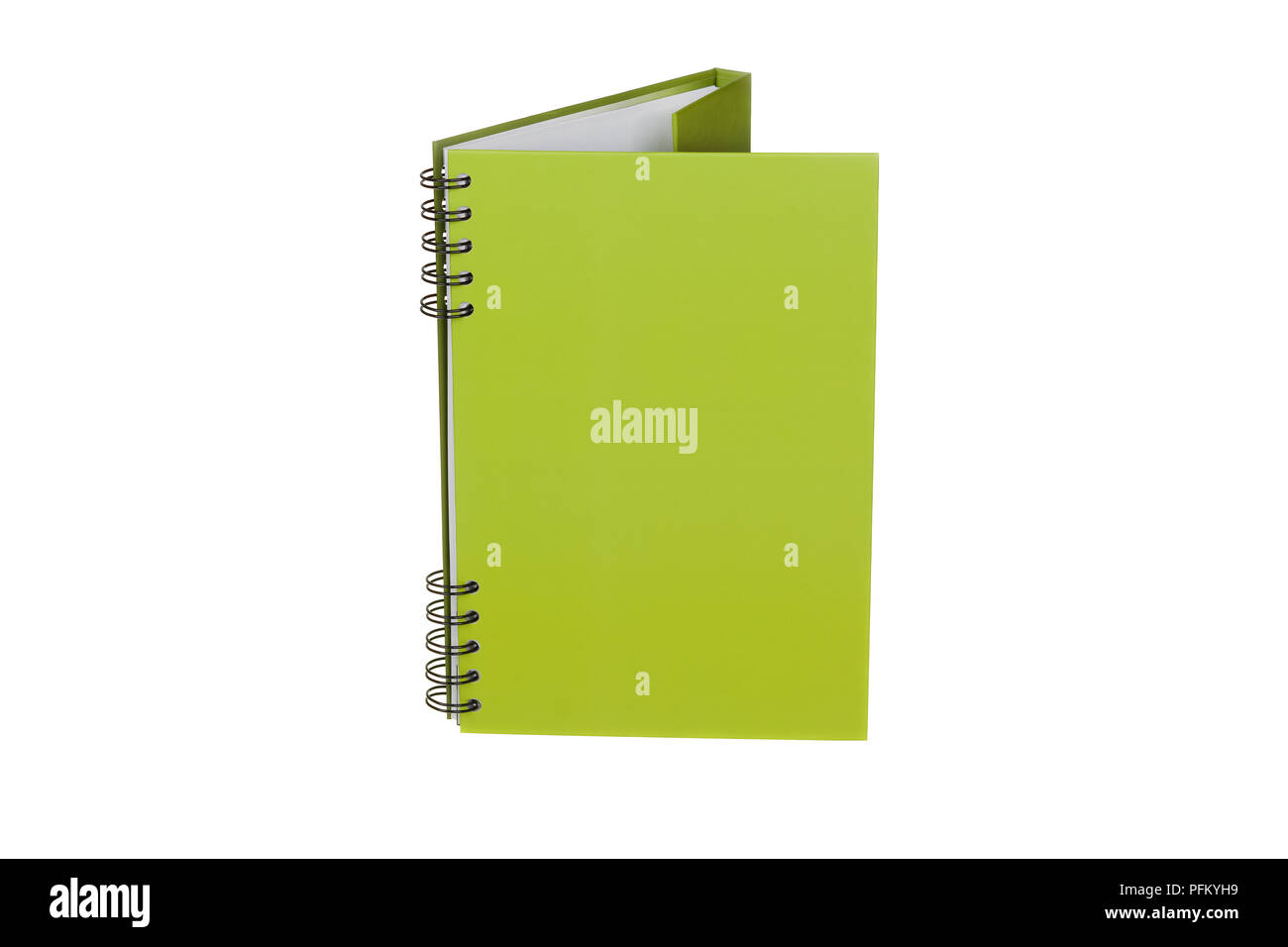 Green notebook isolated on white backround with clipping path. Mockup ...
