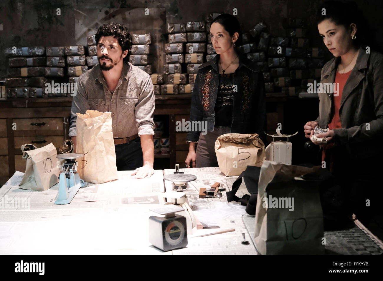 SNOWFALL, l-r: Filipe Valle Costa, Adrianna DiGirolami, Emily Rios in ...