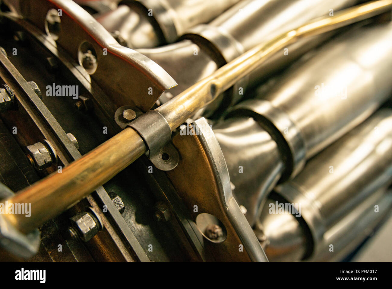 Vintage aircraft engine closeup Stock Photo - Alamy