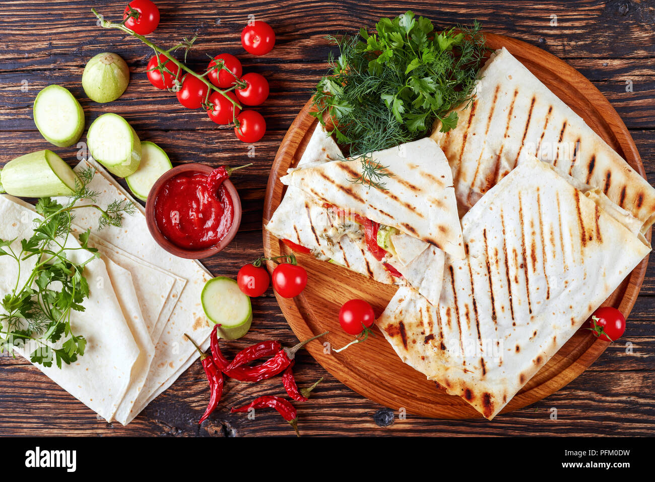 Grilled flatbread wraps stuffed hi-res stock photography and images - Alamy