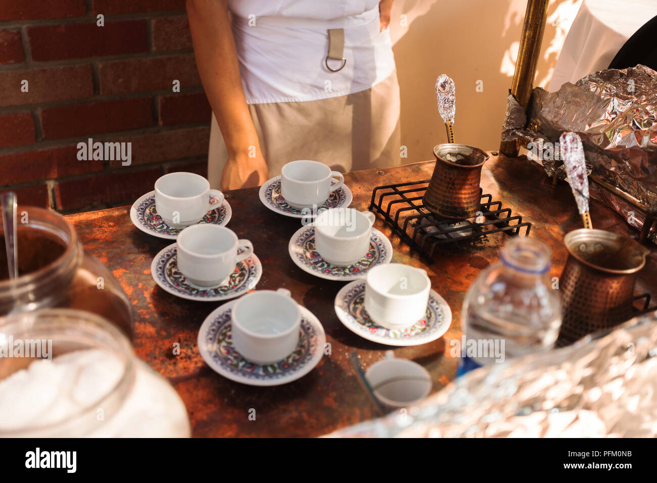 The process of making Turkish coffee Stock Photo - Alamy