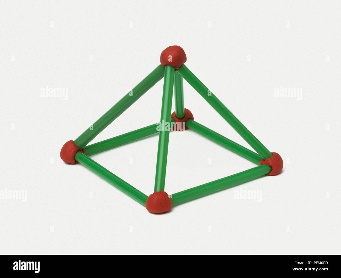 Pyramid made from plastic straws and modelling clay Stock Photo - Alamy