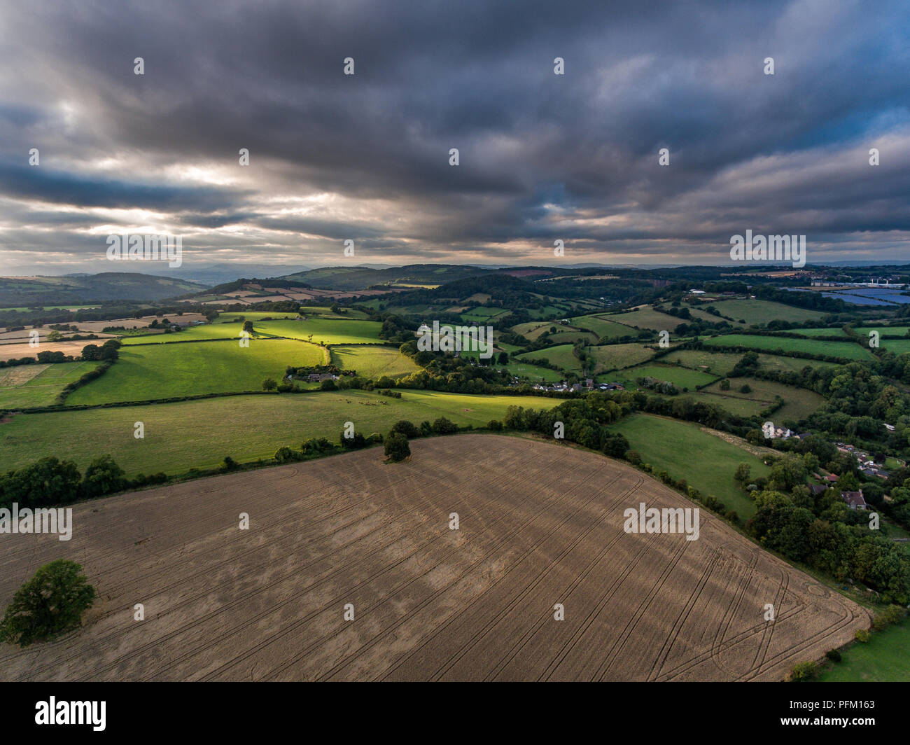 Aerial drone view cotswolds hills hi-res stock photography and images ...
