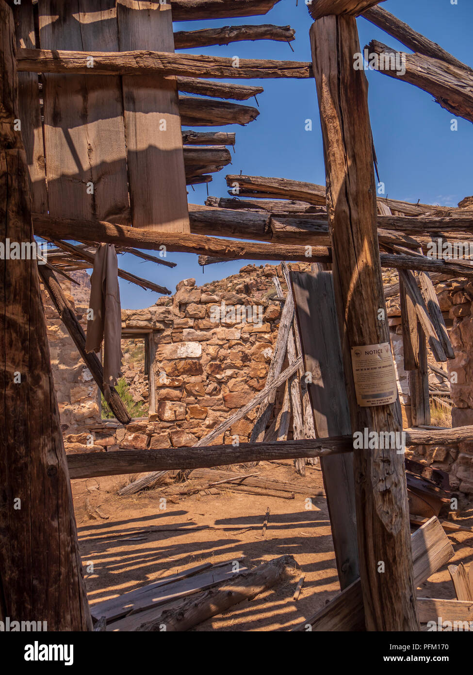 Structure constructed by dam builders in 1911 below Coal Creek Rapid ...