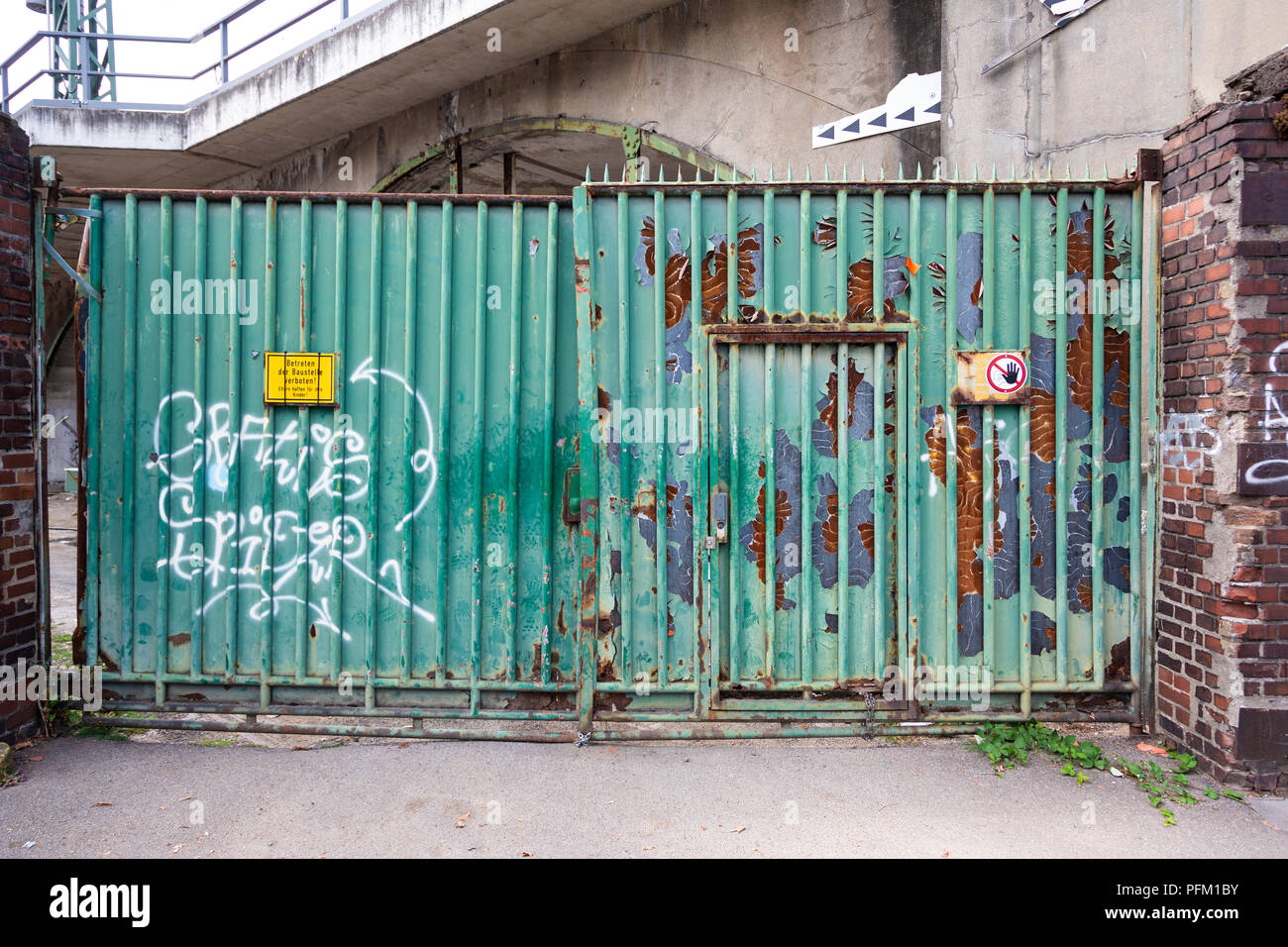 Old factory gate in Cologne Stock Photo - Alamy