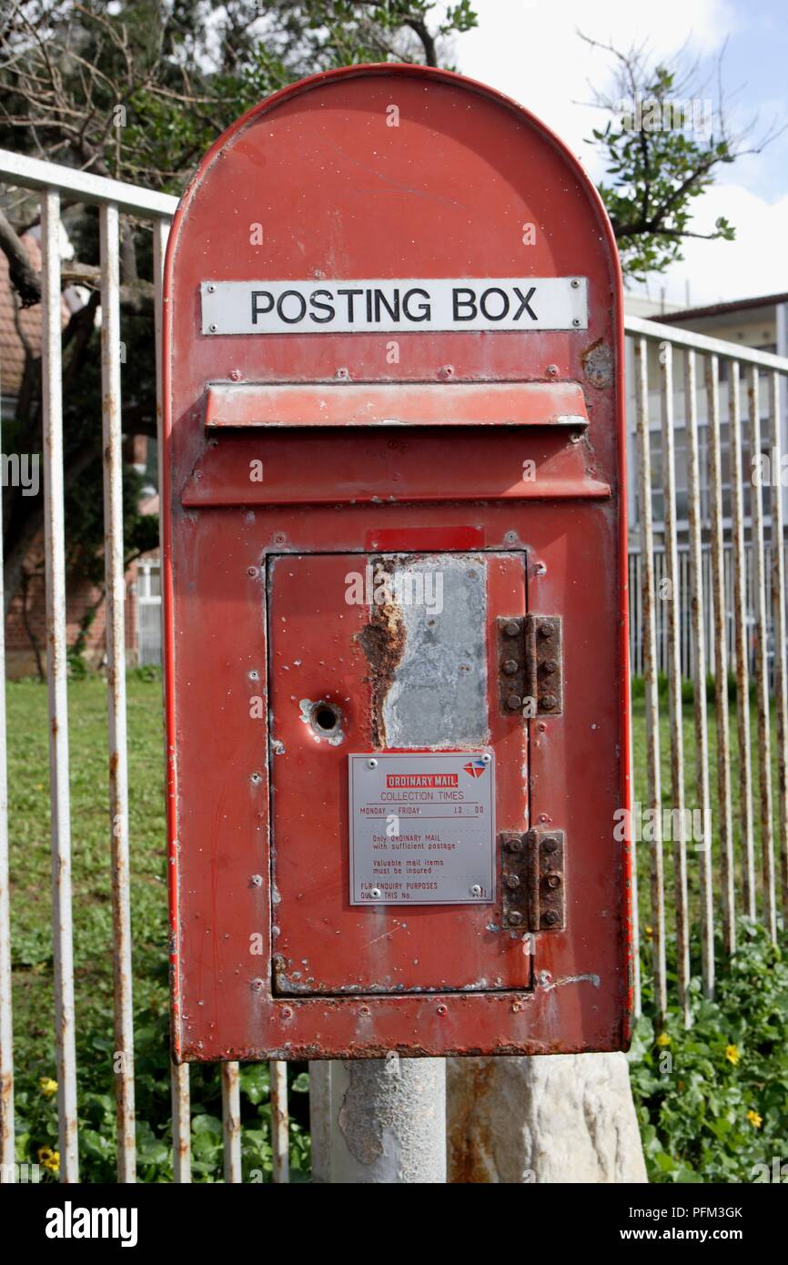South Africa, Cape Town, postbox Stock Photo - Alamy