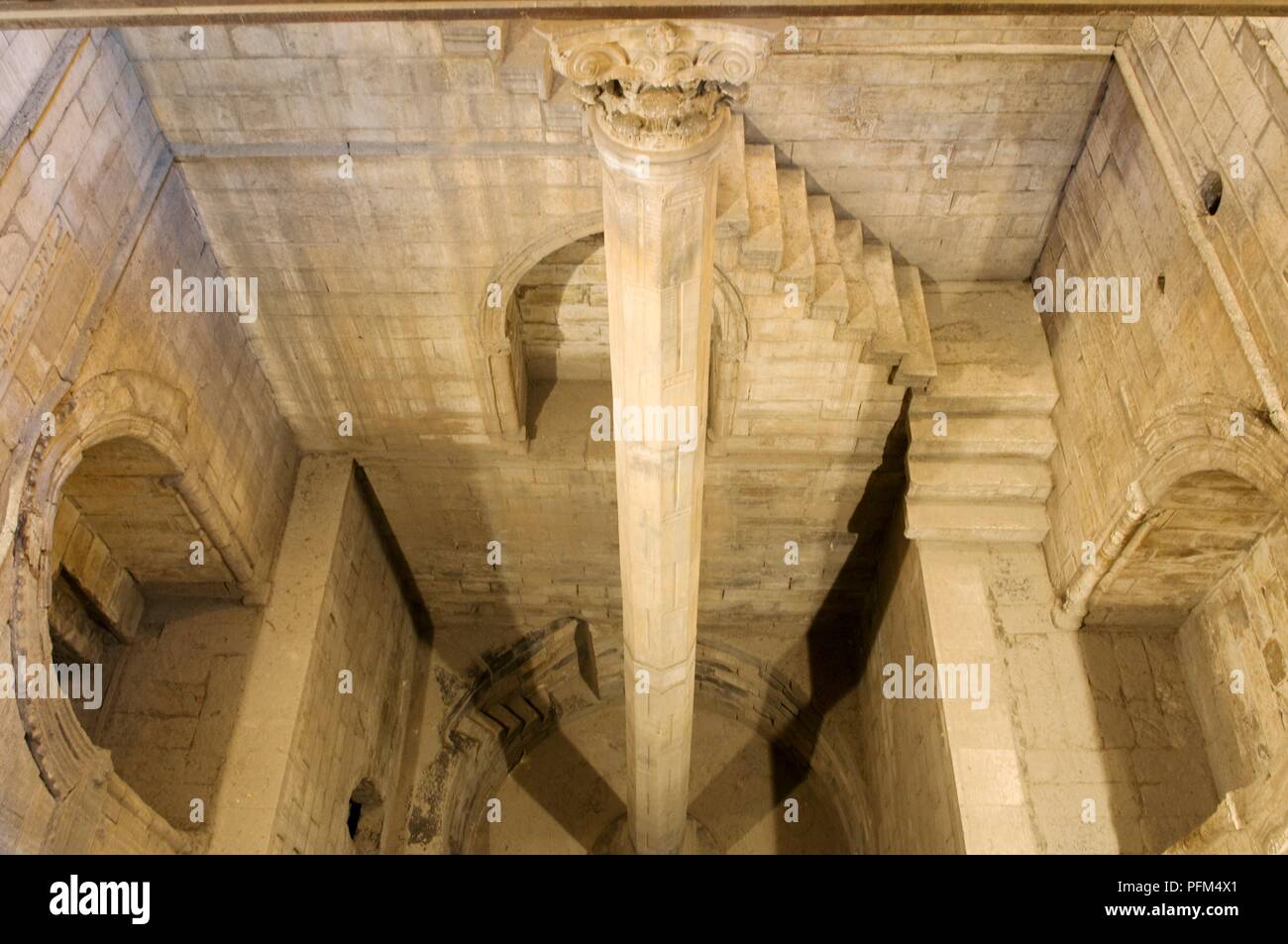 Egypt, Cairo, Rawdah (Roda Island), interior shot of the Nilometer ...