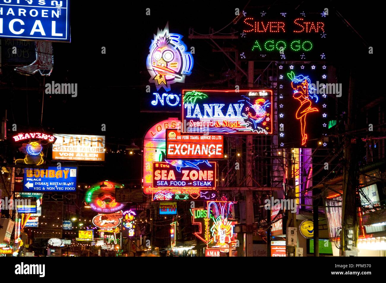Thailand, Pattaya, neon signs on Walking Street Stock Photo - Alamy