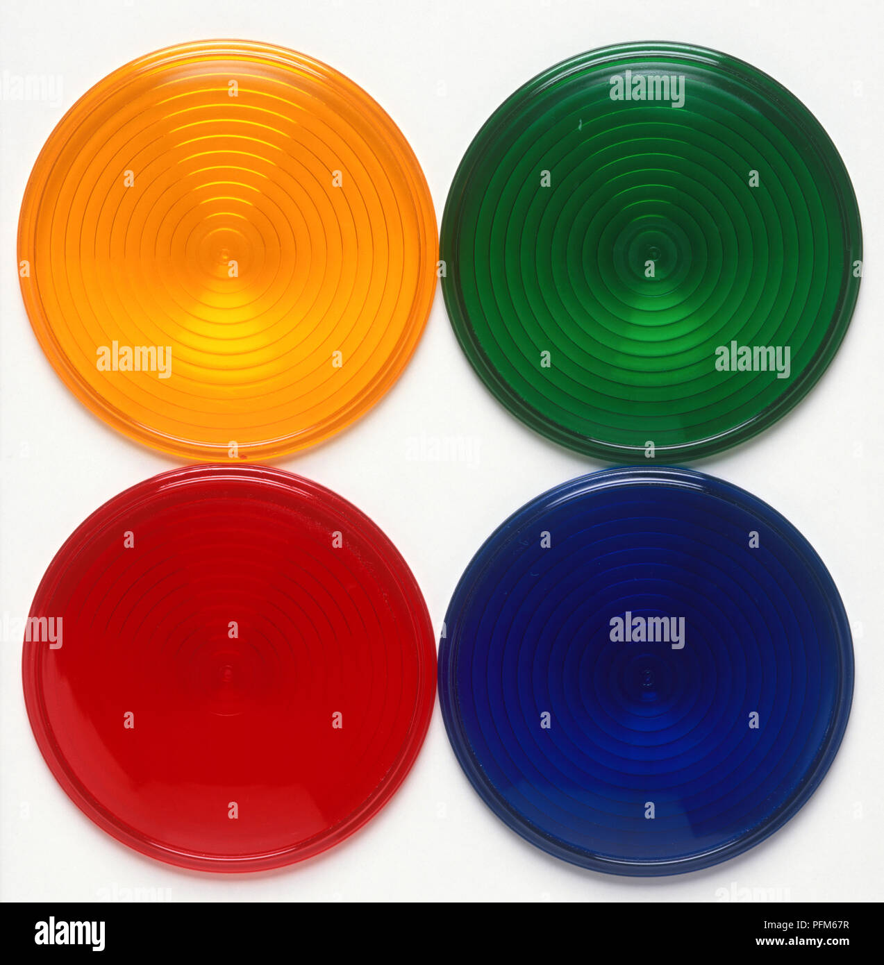 Four coloured lenses Stock Photo - Alamy