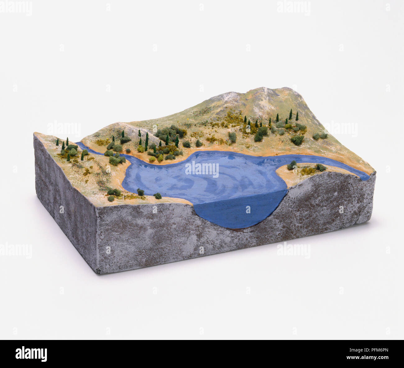 Three-dimensional model of lake Stock Photo - Alamy