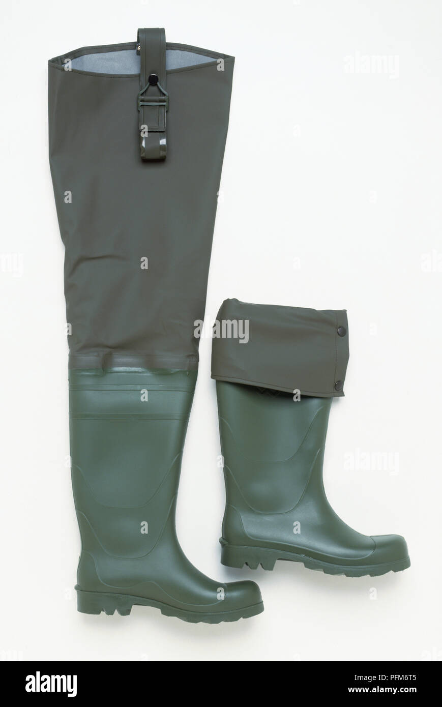 Green rubber waders Stock Photo - Alamy