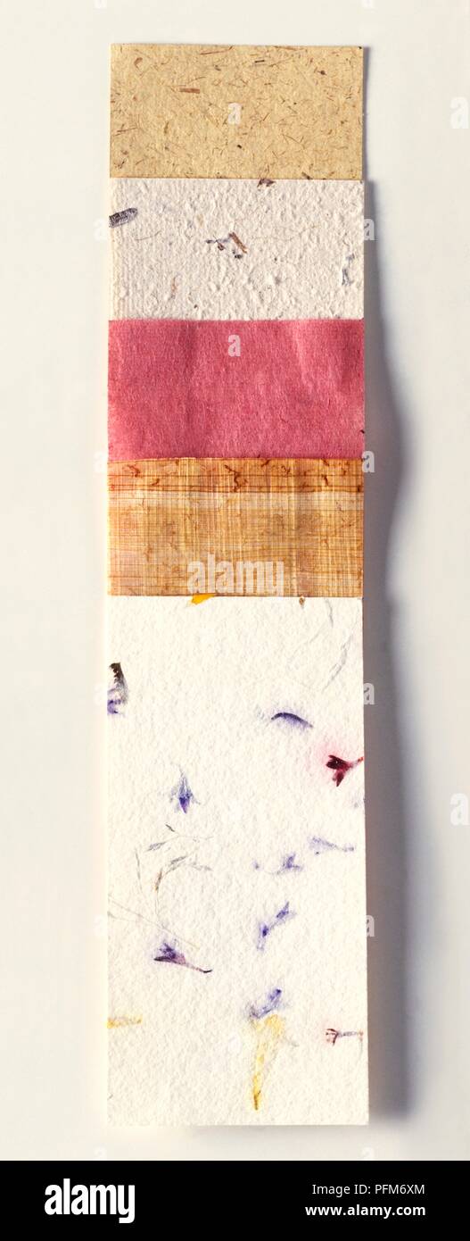 Five different types of oriental papers made from vegetable fibres ...