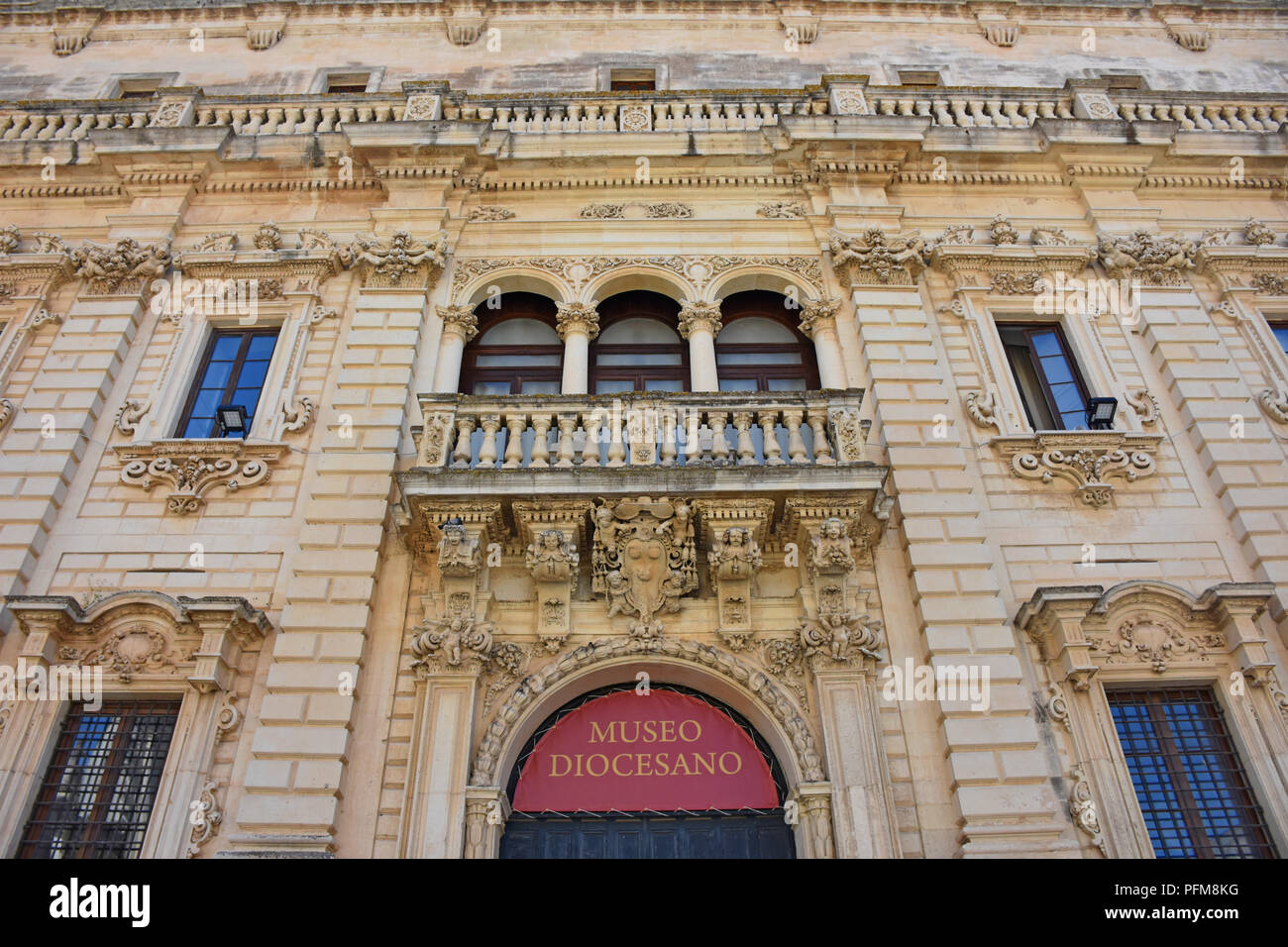 Italy, Lecce, Duomo square, in Baroque style, bell tower, view and ...